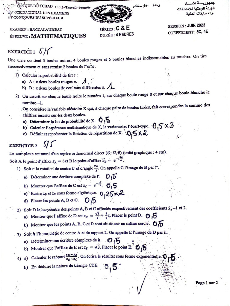 Maths Bac C Et E 2023 | PDF