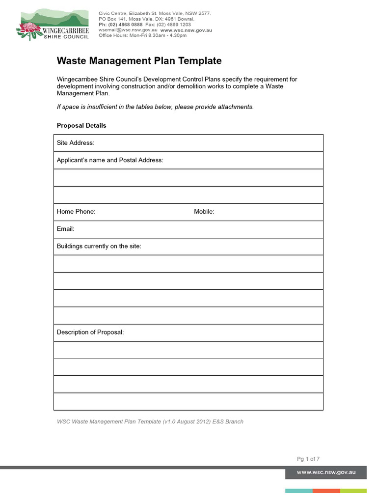 Waste Management Plan | PDF
