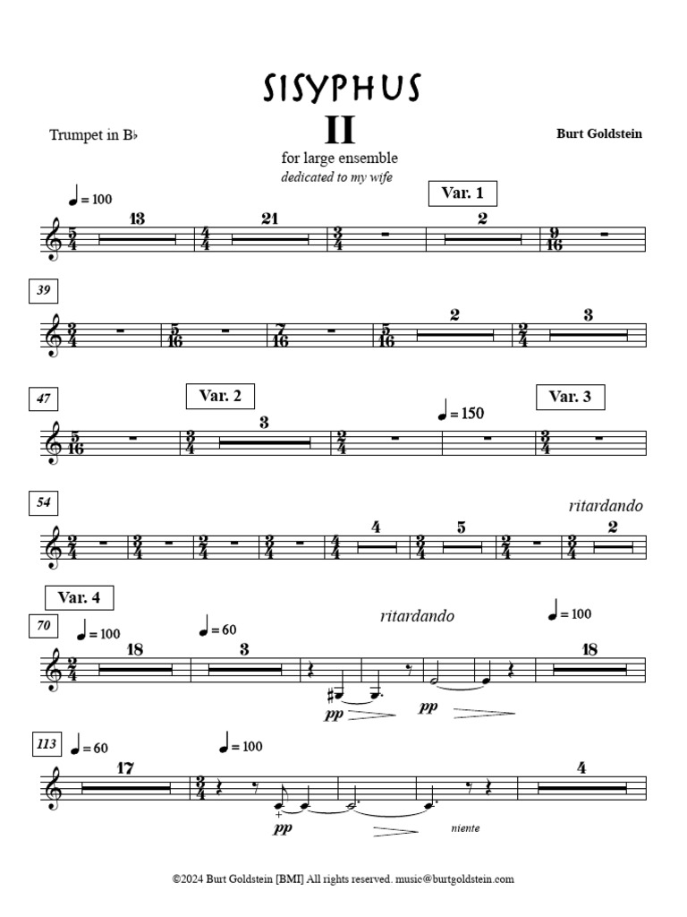 Sisyphus MVT 2 Ver2 WVar - Trumpet in BB | PDF | Brass Instruments ...