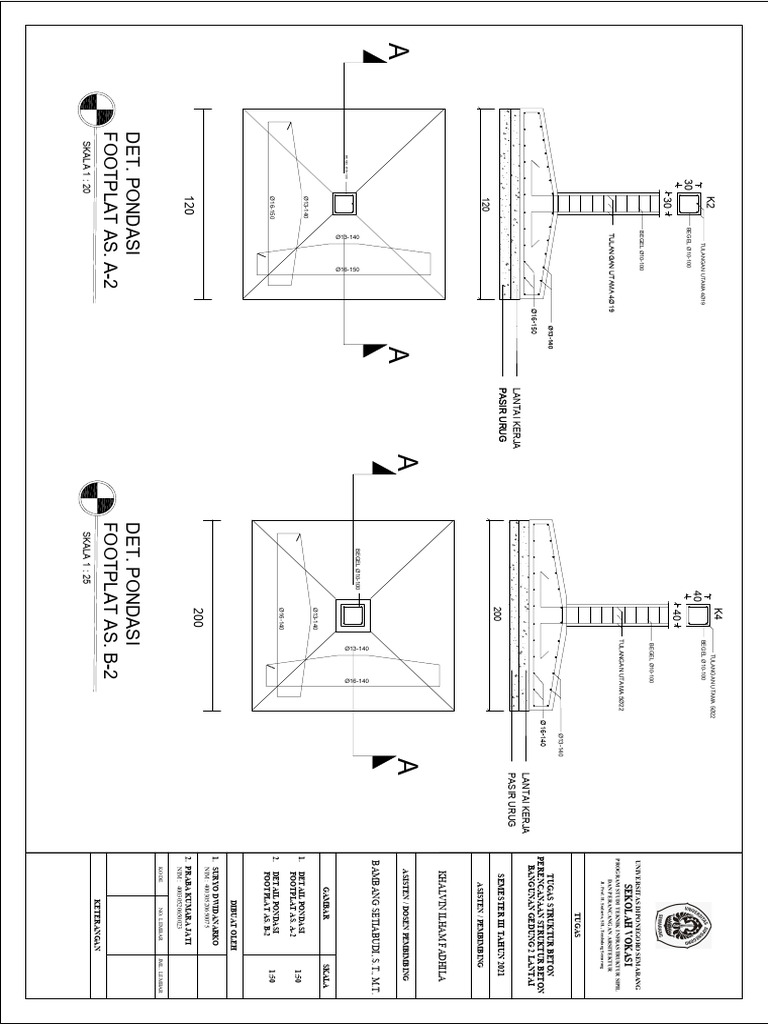 Contoh Potongan Struktur Baja 2 Lantai | PDF