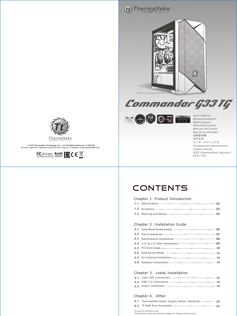 Thermaltake Commander G33 Manual | PDF | Electrical Engineering | Equipment