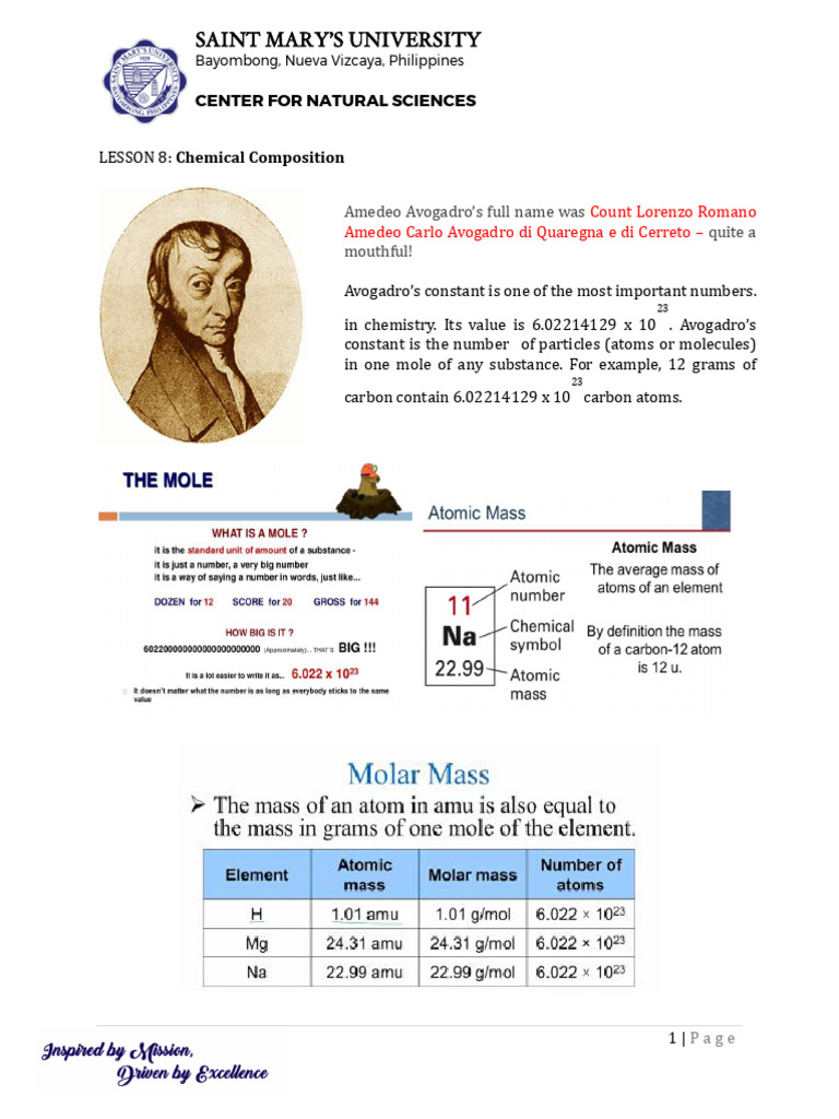 Lesson 10 Chemical Composition Final | PDF | Mole (Unit) | Molecules