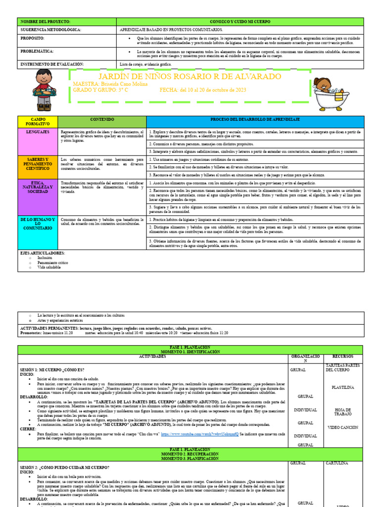 Conozco y cuido mi cuerpo infantil | PDF