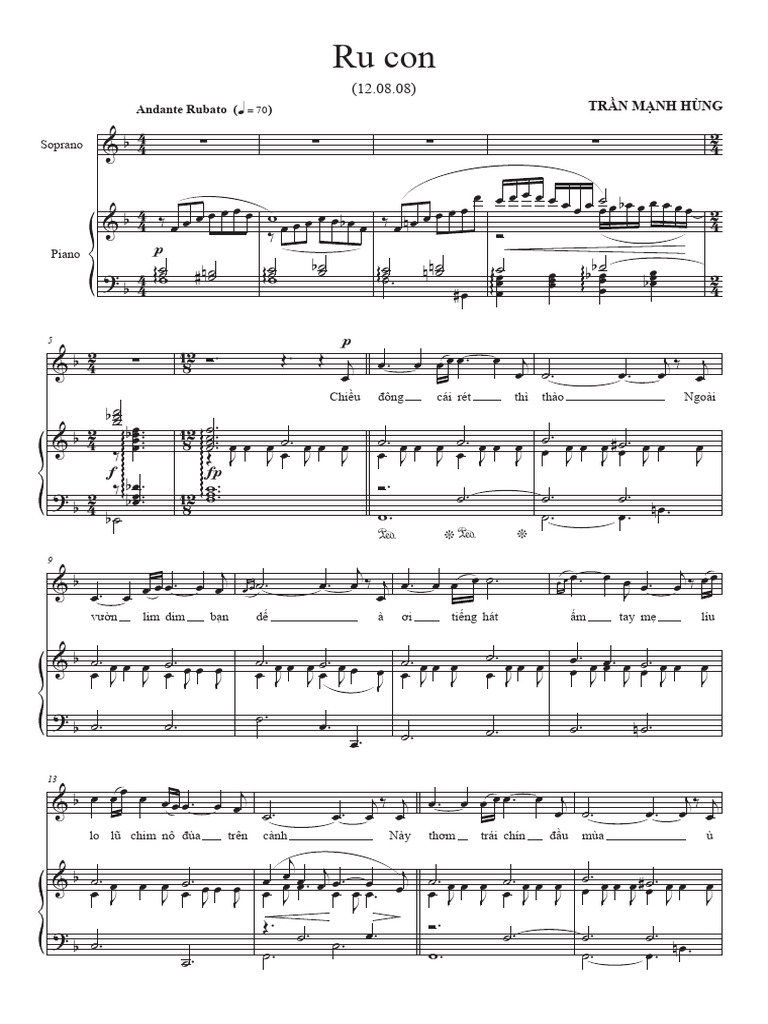 Ru Con Voice Piano F Major | PDF