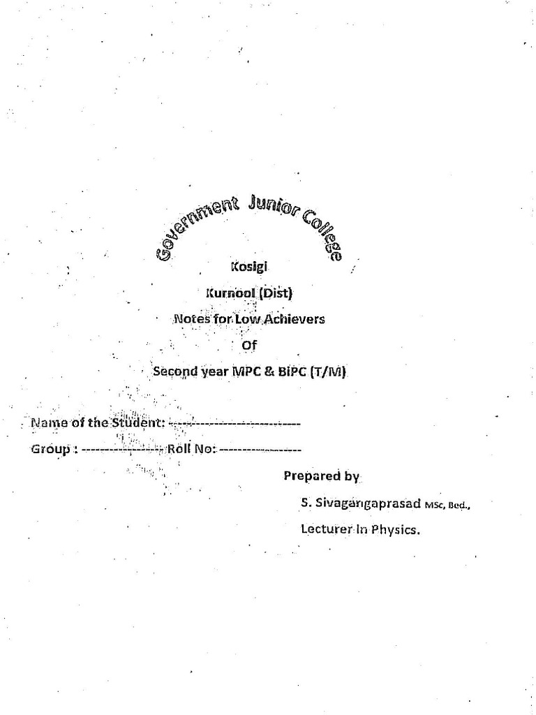 2nd Year Physics TM | PDF