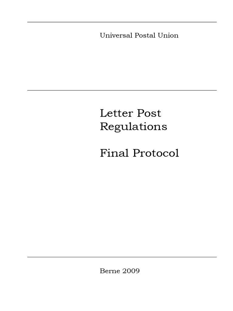 UPU Letter Post Regulations 2009 | PDF | Mail | Postage Stamp