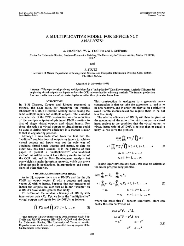 Charnes 1982 | PDF | Mathematical Optimization | Mathematics