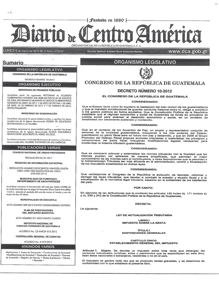 Decreto 10-2012 | PDF
