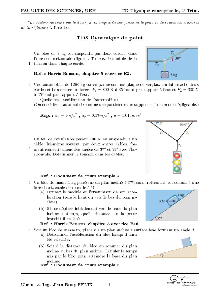 TD8 Dynamique Du Point | PDF