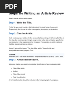 How-to-Write-a-Journal-Article - Review-APA-Style (Modified) | PDF ...