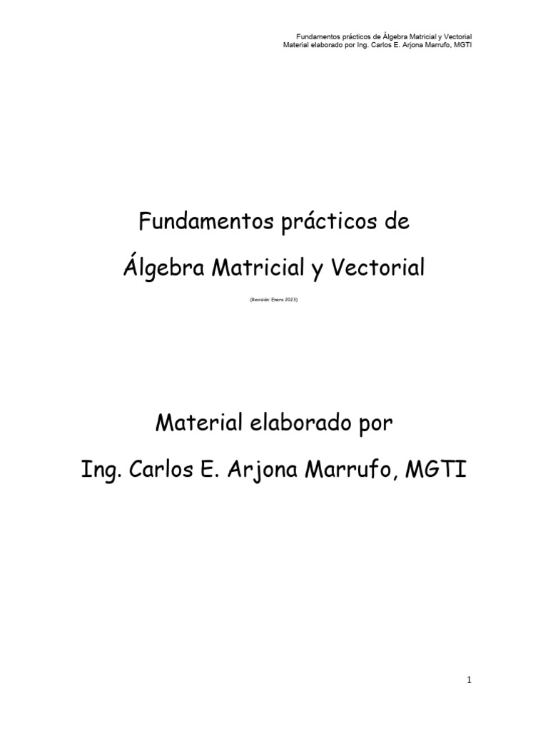 Algebra Matricial y Vectorial | PDF | Matriz (Matemáticas) | Multiplicación