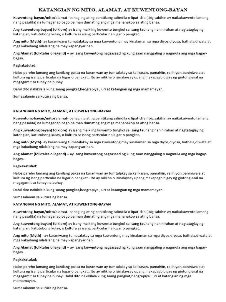 Katangian NG Mito | PDF