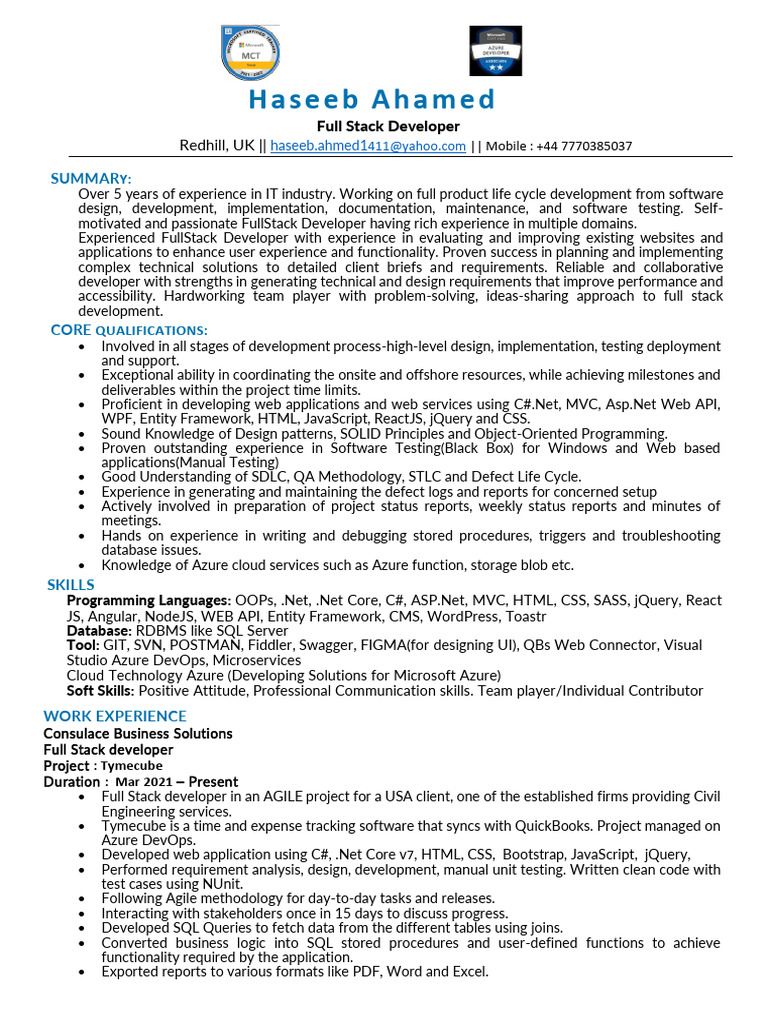 Haseeb - FullstackDevJan | PDF | World Wide Web | Internet & Web