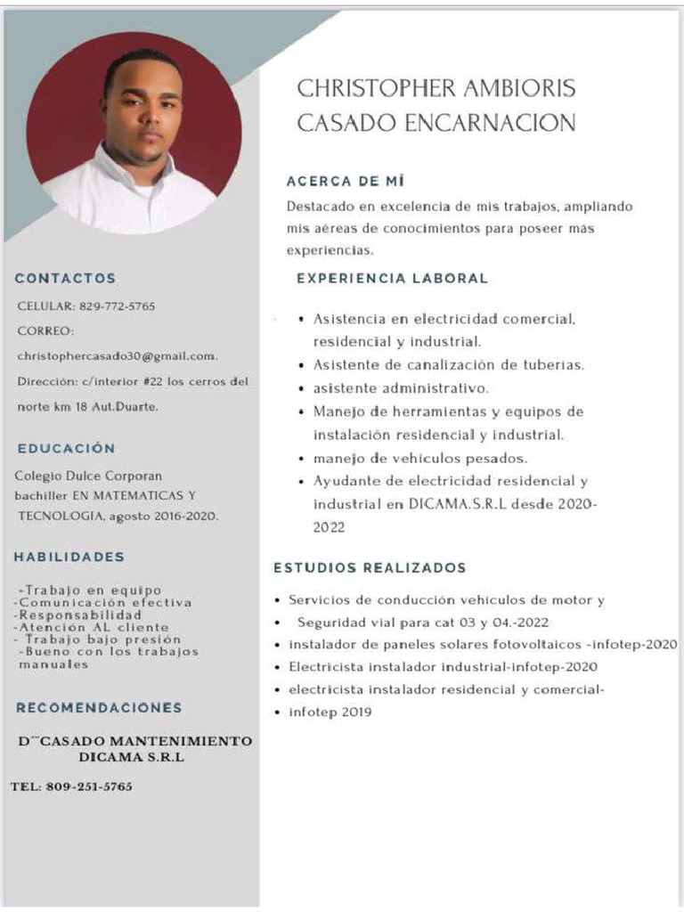 Curriculum Christopher Casado | PDF