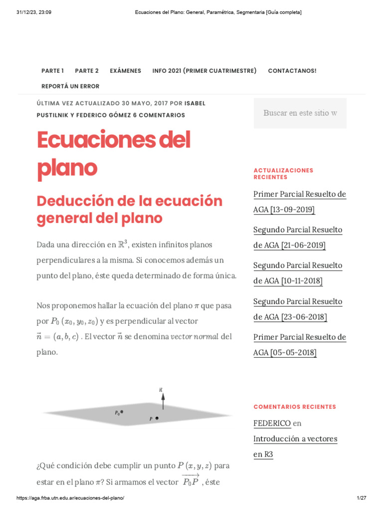 Ecuaciones Del Plano - General, Paramétrica, Segmentaria (Guía Completa ...