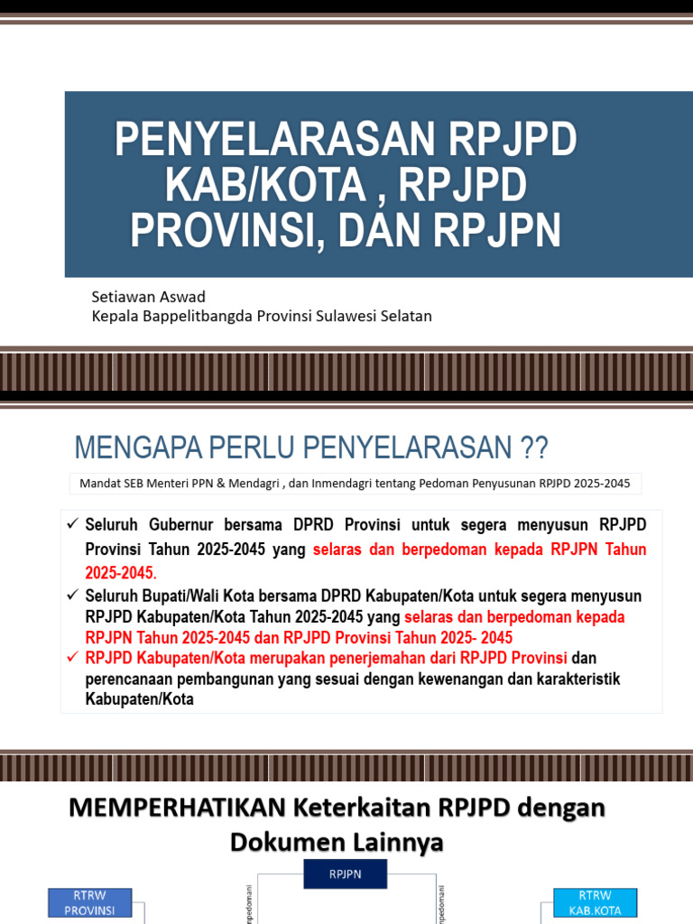Arahan Penyusunan Ranwal RPJPD Kab Kota | PDF