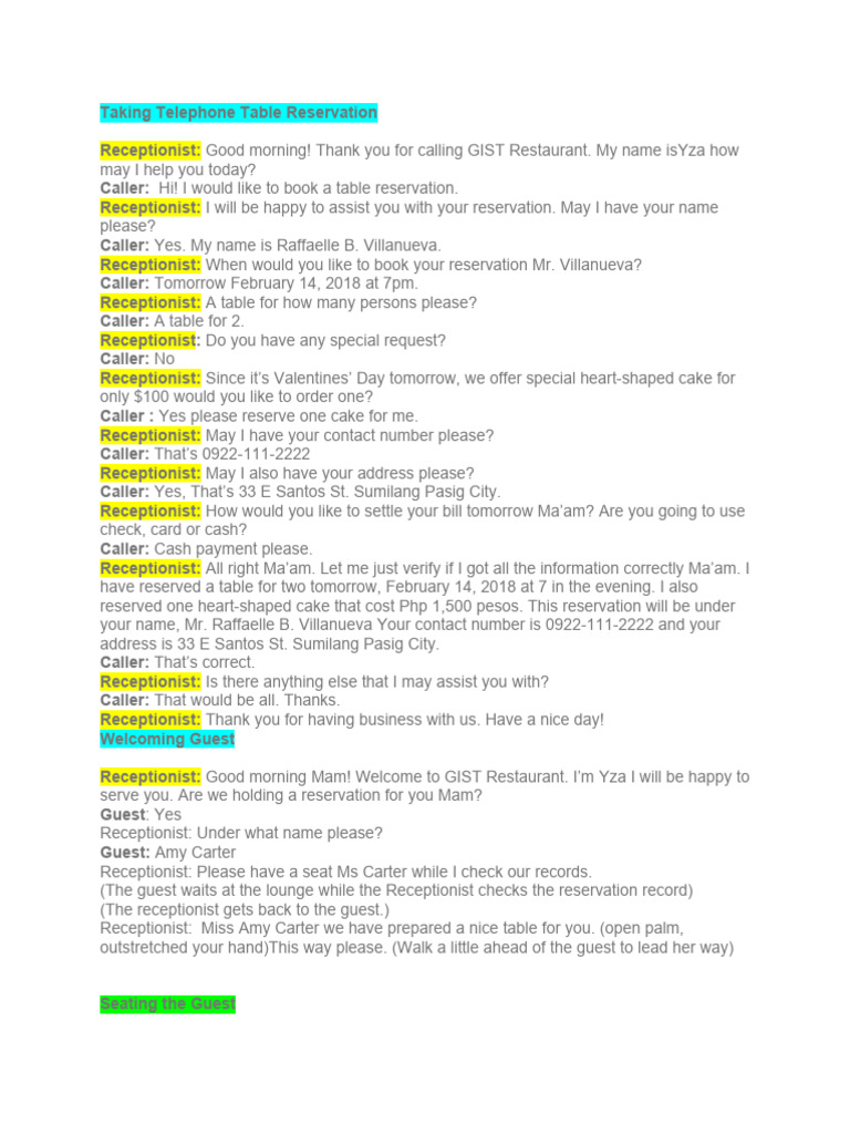 Food and Beverage Script | PDF | Cooking | Food And Drink