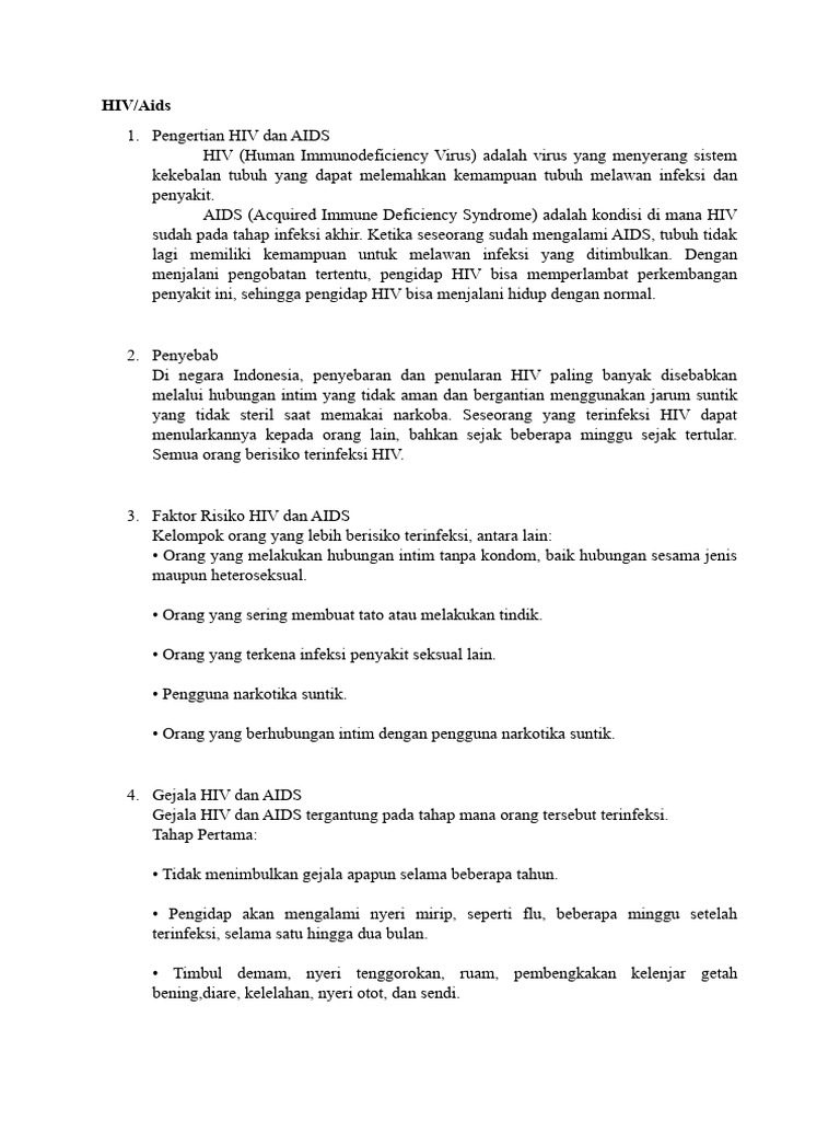 Hiv Aids Kelompok 3 | PDF