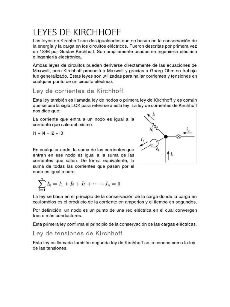 Leyes de Kirchhoff | PDF | Metrología | Electromagnetismo