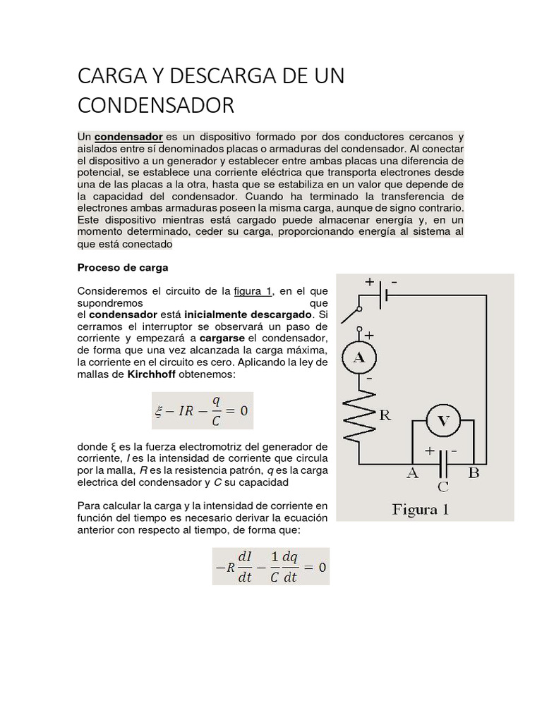 Carga y Descarga de Un Condensador | PDF