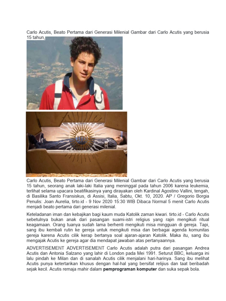 BEATO Carlo Acutis | PDF