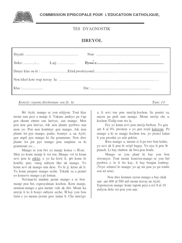 Kreyol | PDF | Languages | Foreign Language Studies