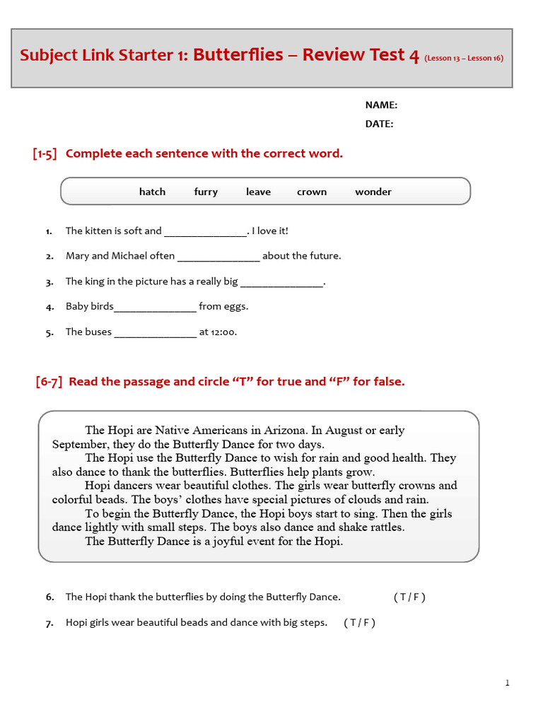 Butterfly Life Cycle and Hopi Dance Test | PDF | Butterfly | Pupa