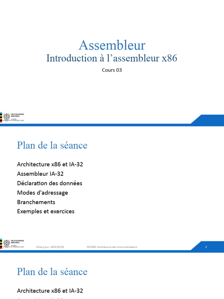 cours_03 | PDF | Structure de contrôle | Assembleur