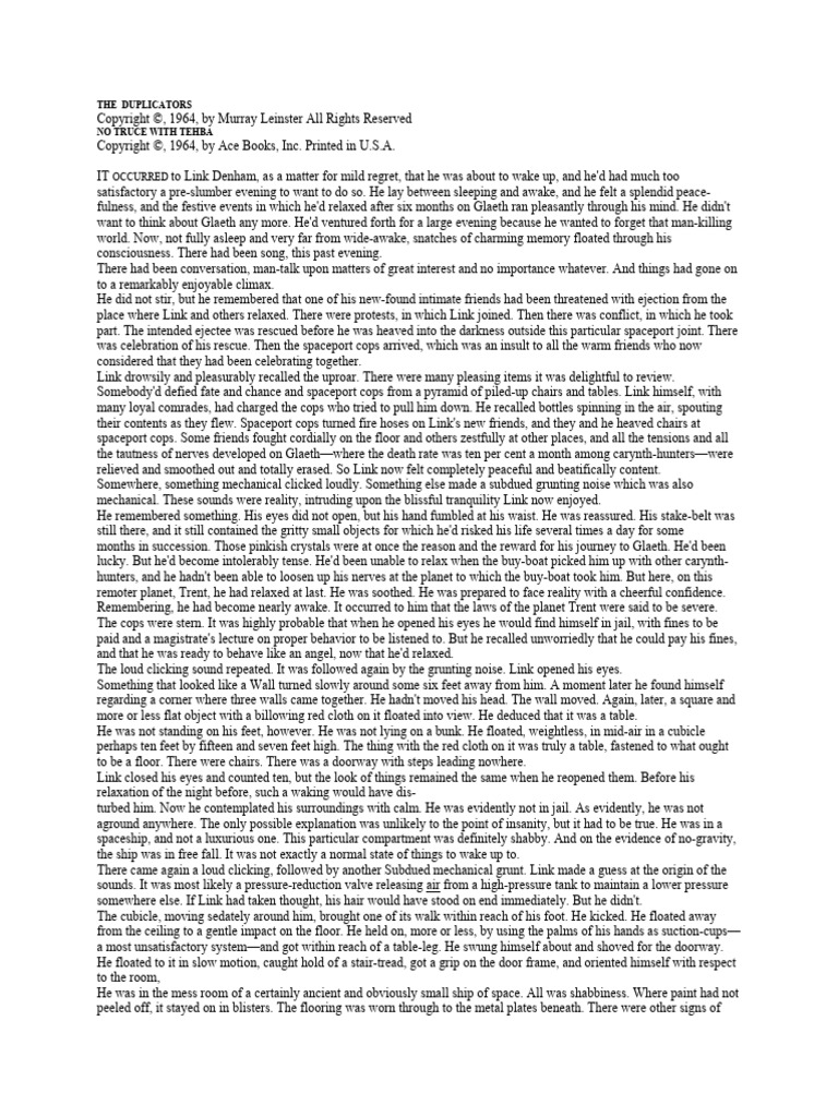 Murray Leinster - The Duplicators | PDF | Light | Physical Sciences