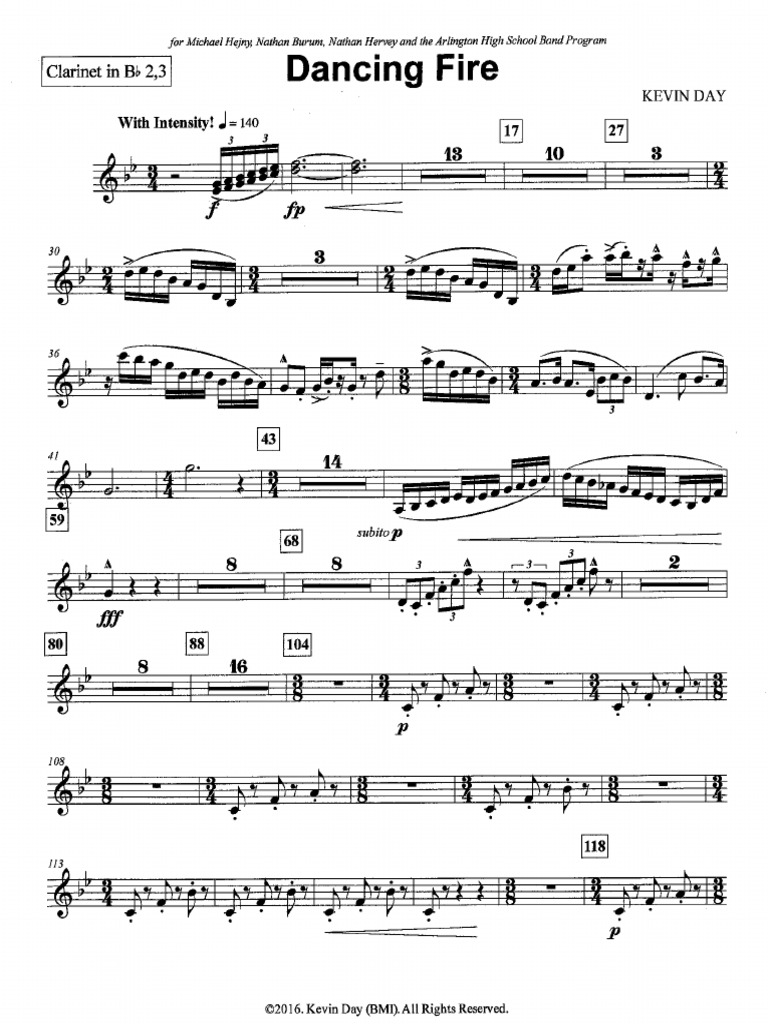Clarinet 2 Dancing Fire | PDF