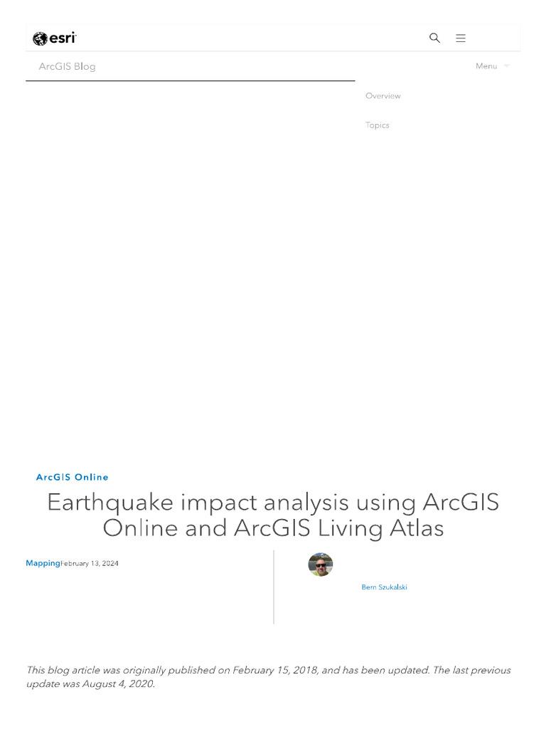 Earthquake Impact Analysis Using ArcGIS Online and ArcGIS Living Atlas ...