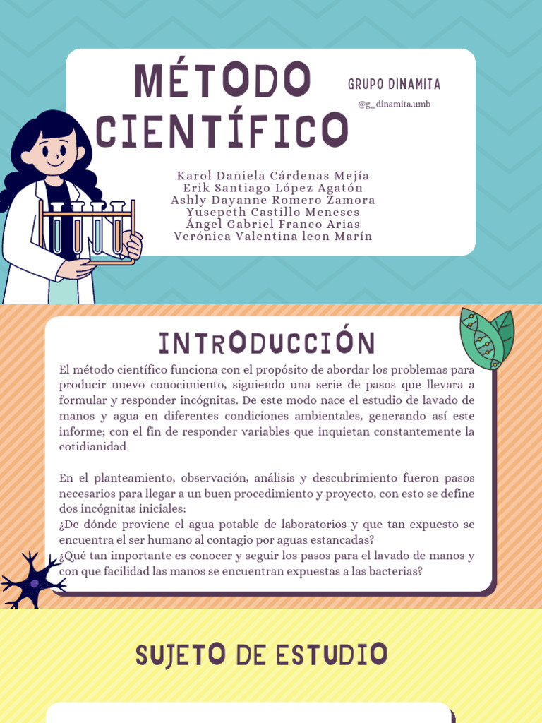 Presentación Método Científico | PDF | Agua | Lavado de manos