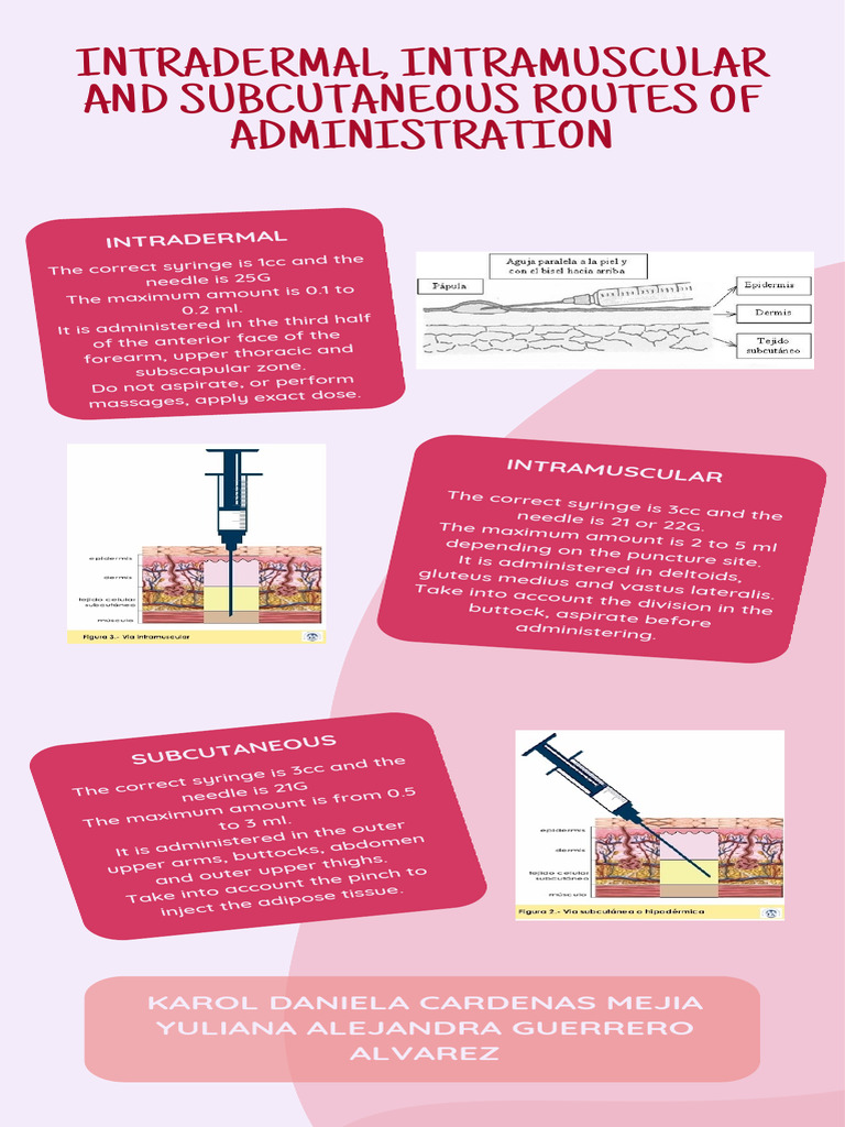 Intradermal, Intramuscular and Subcutaneous Routes of Administration ...