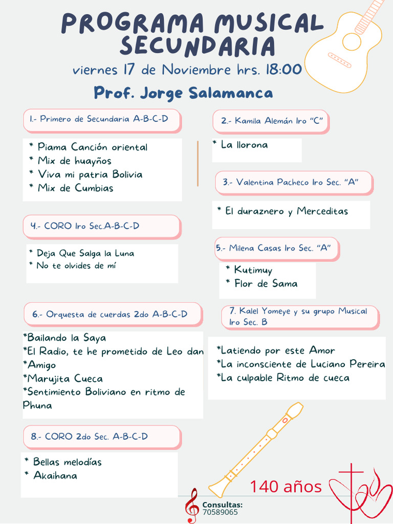 Programa Musical Secundaria 2023 | PDF | Poesía | Clásicos