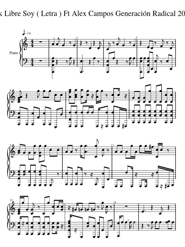 Barak Libre Soy (Letra) FT Alex Campos Generación Radical 201 | PDF
