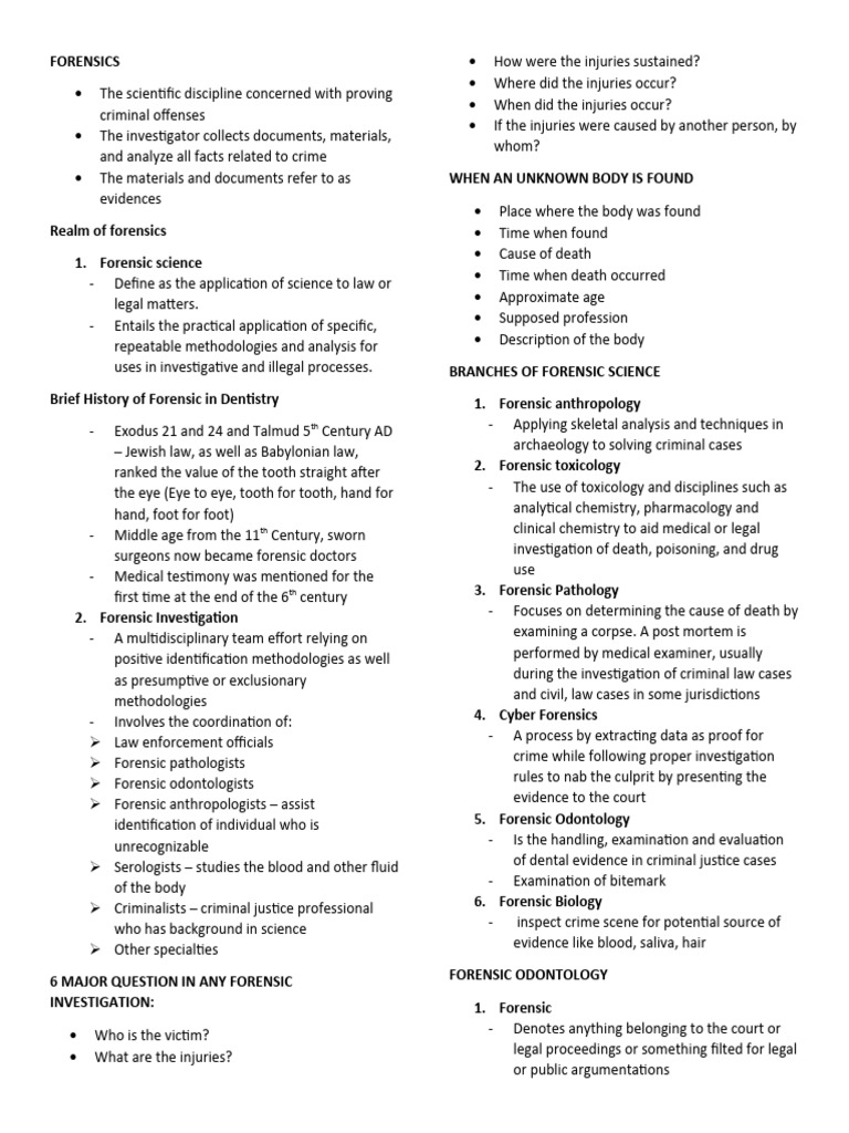 Forensic Dentistry | PDF | Forensic Science | Fingerprint