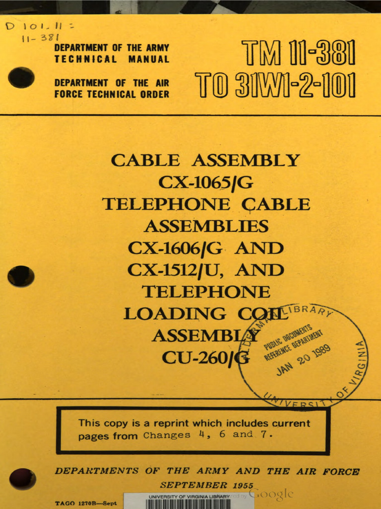 Army & Air Force Cable Assembly Manual | PDF | Electrical Connector | Wire