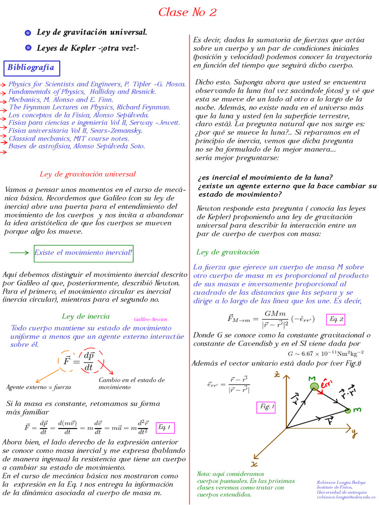 Clase N2 | PDF | Masa | Inercia