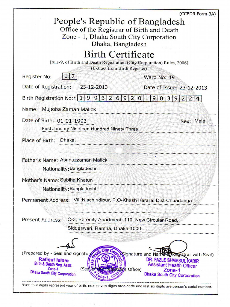 Birth Certificate | PDF