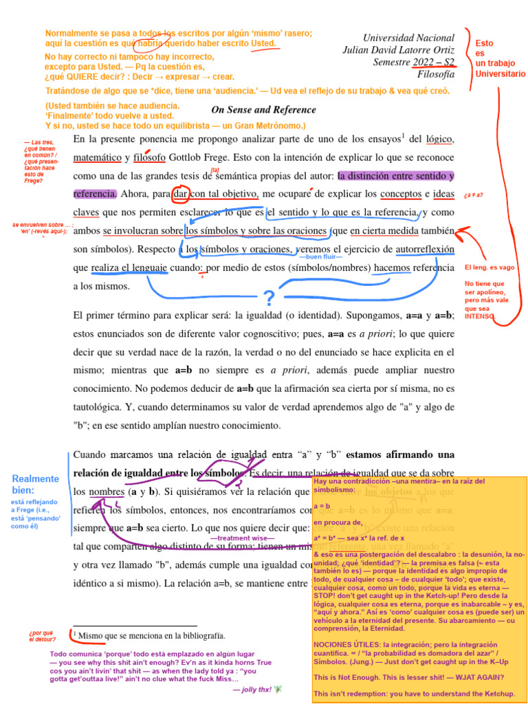 Ponencia - On Sense and Reference | PDF