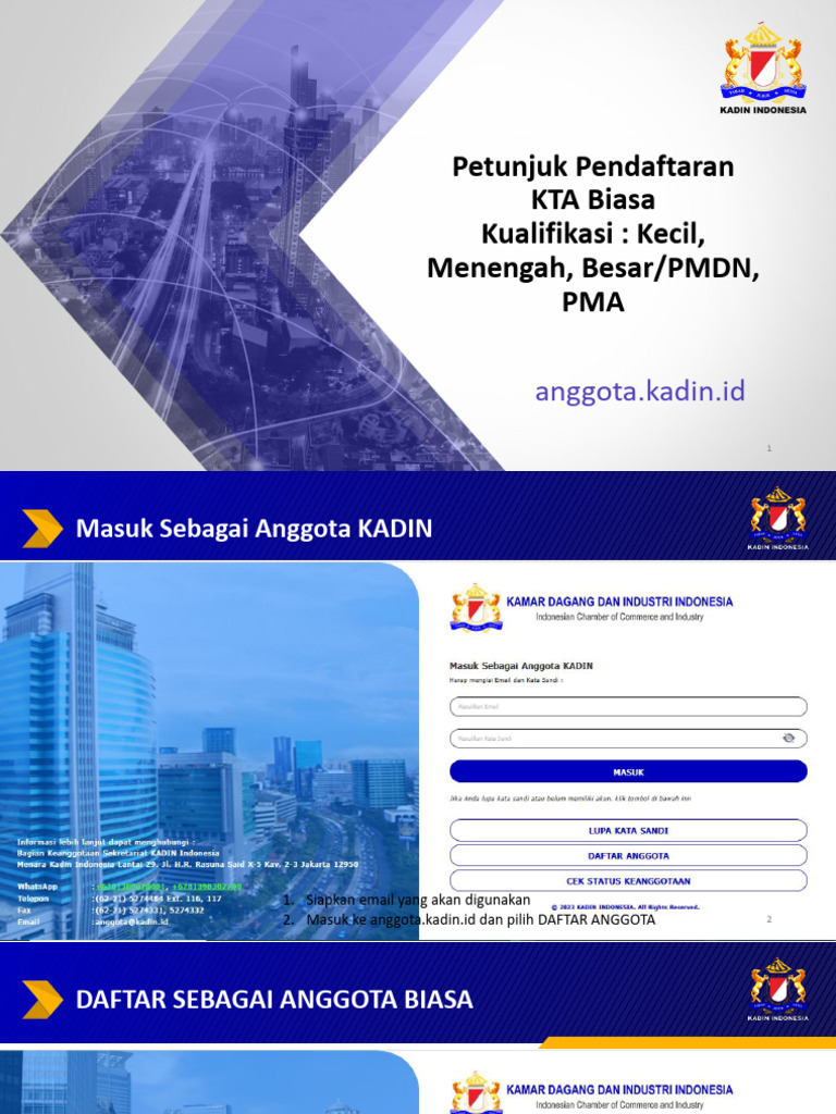 Petunjuk Daftar Baru Ktab Kadin - Anggota Biasa Kecil - Menengah.besar - Pma | PDF
