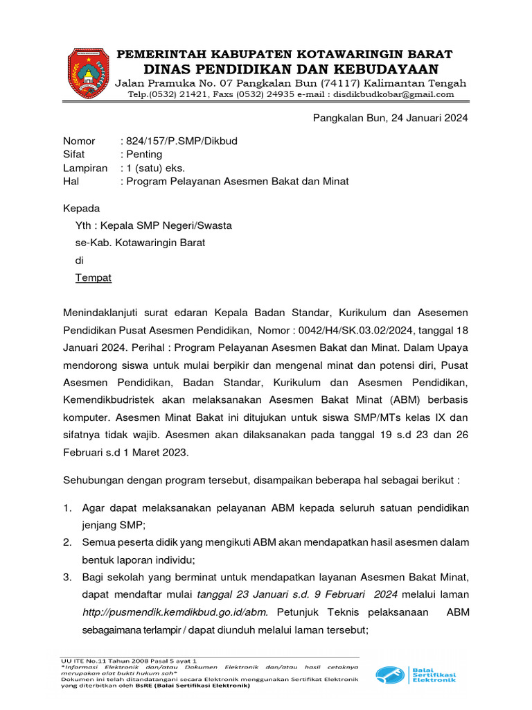 Surat Edaran ABM 2024 | PDF