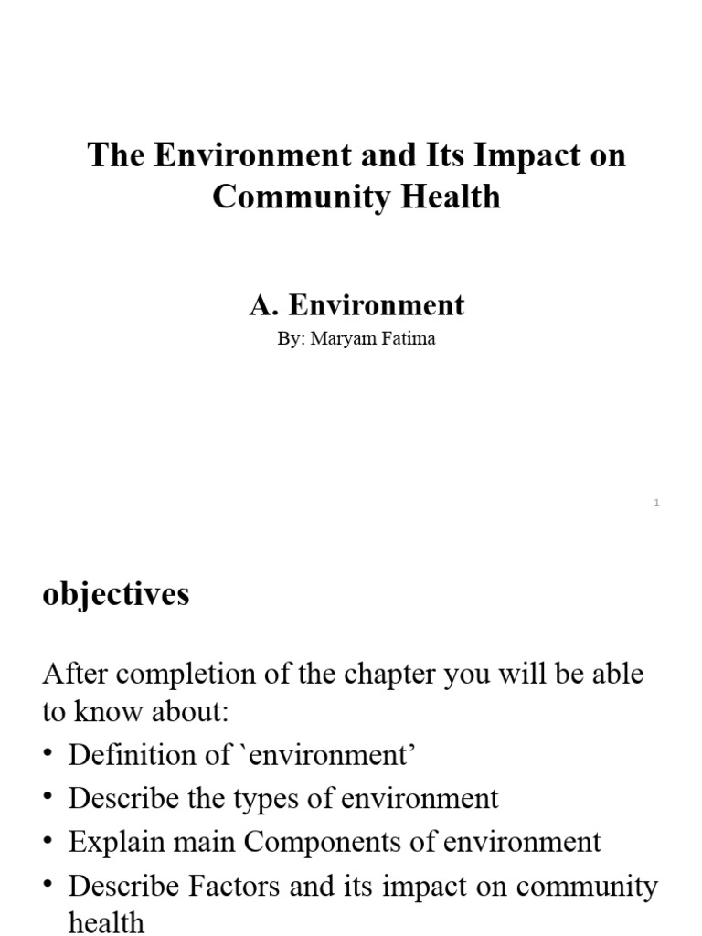 Environment's Impact on Community Health | PDF