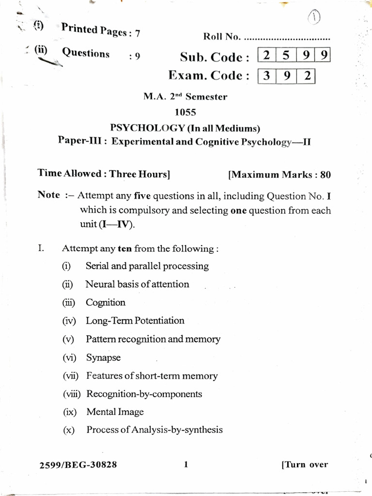 Ecp Sem 2 Que Paper | PDF