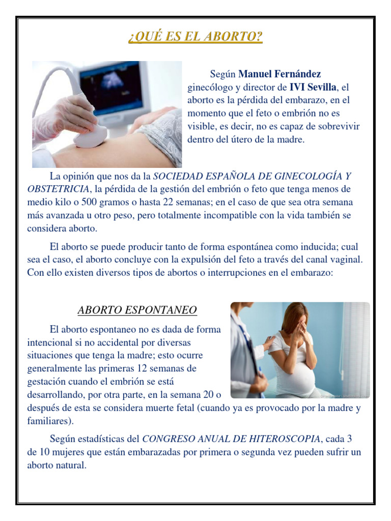 Tipos de aborto: espontáneo e inducido | PDF | El embarazo | Aborto