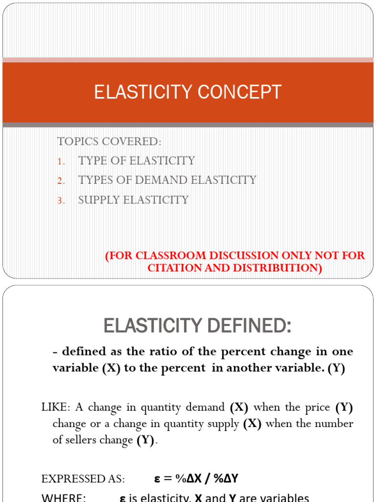 Elasticity Concept | PDF | Elasticity (Economics) | Demand