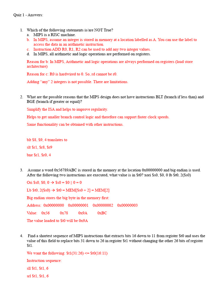 COMP3211 Quiz 1 | PDF
