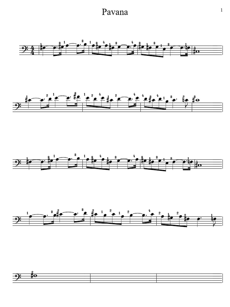 Pavana Faure (Fragmento Cello) | PDF