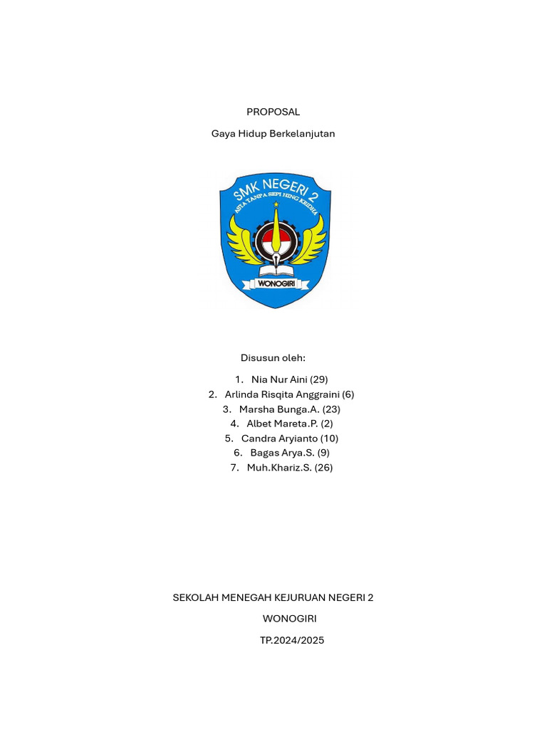 Proposal Gaya Hidup Berkelanjutan | PDF | Sains & Matematika