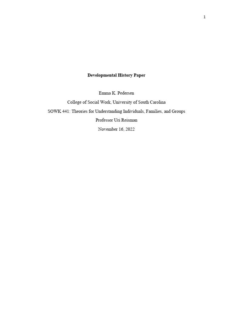 Sowk 341 Developmental History Paper | PDF | Identity (Social Science ...